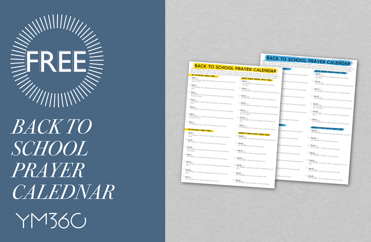M2P Free Resource: Back to School Prayer Calendar — YM360